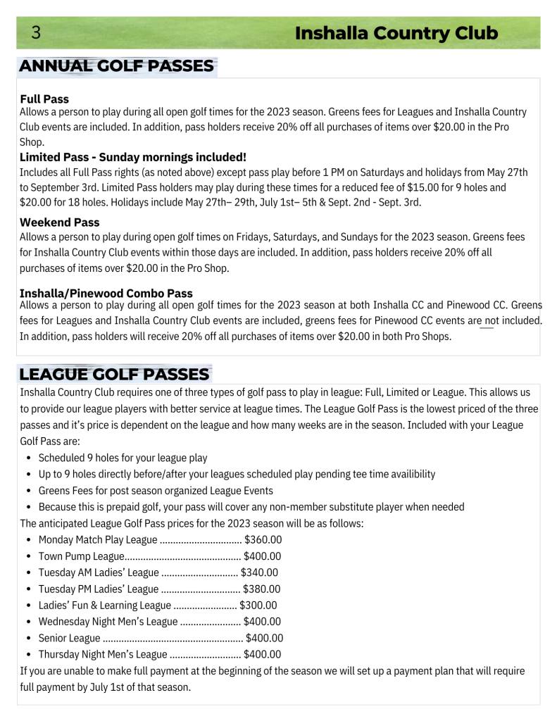 Newsletter - Inshalla Country Club